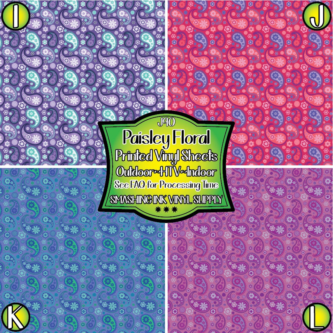 Paisley Swirls Vinyl/printed Heat Transfer Vinyl/patterned - Etsy