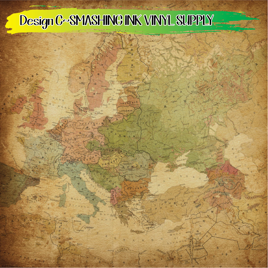 Vintage Map Pattern Vinyl/printed Heat Transfer - Etsy