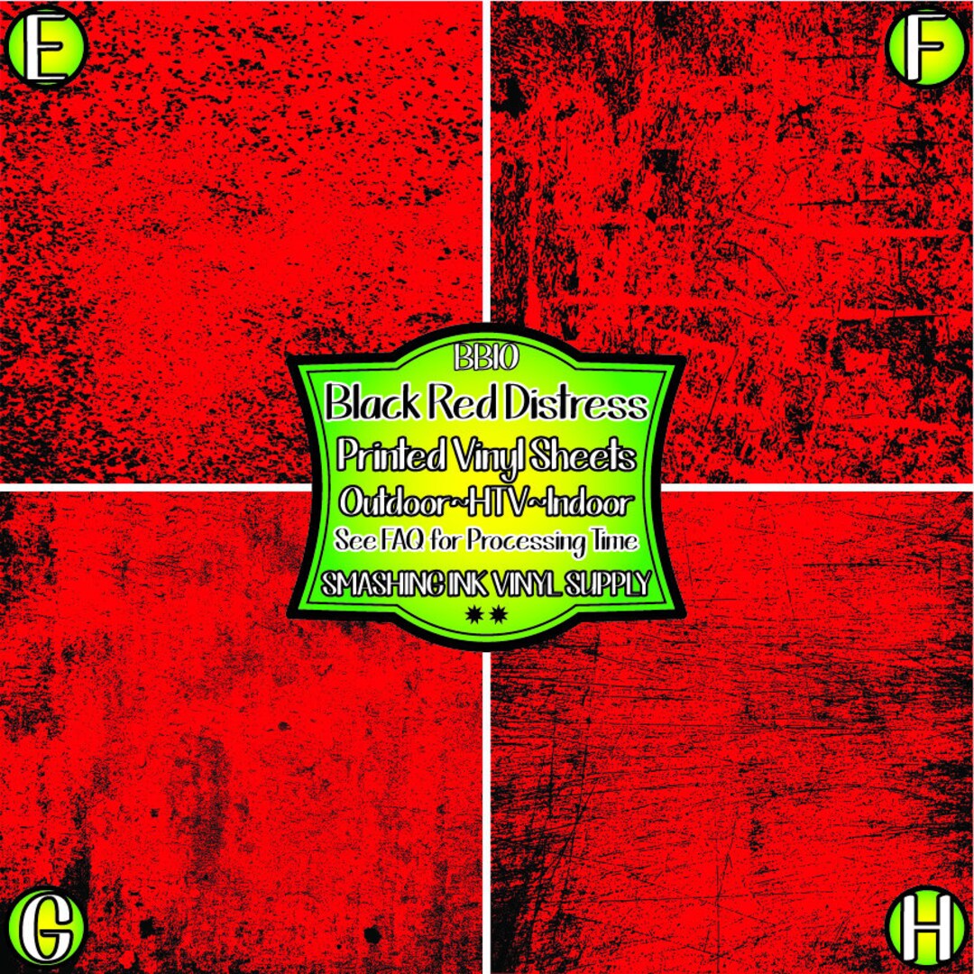 Red Black Distress Vinyl/printed Heat Transfer Vinyl/patterned Vinyl ...