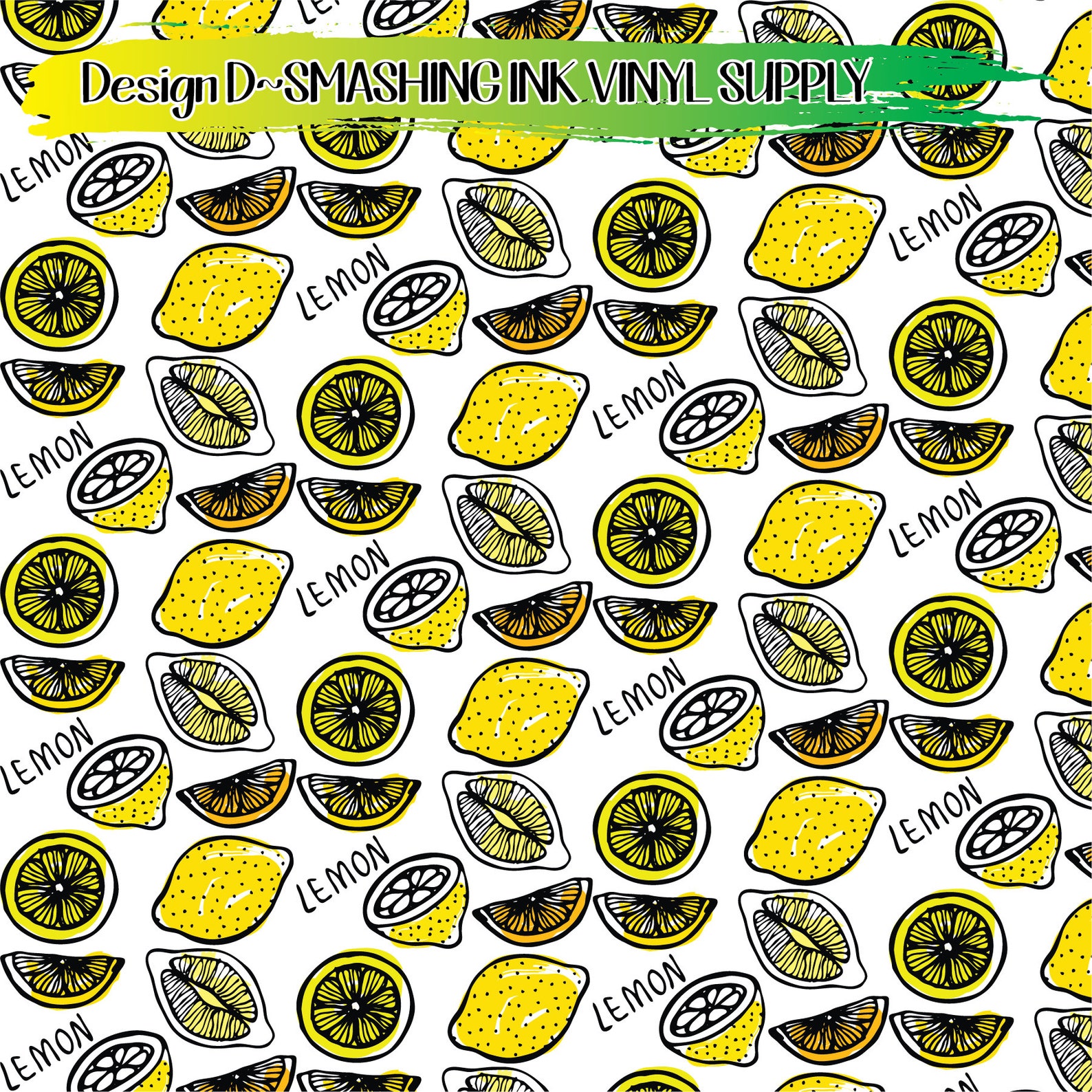 Lemon Patterns Adhesive Vinyl | Heat Transfer | Faux Leather | Laser ...