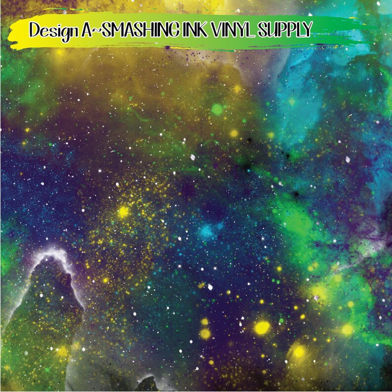 Green Galaxy Space Vinyl/printed Heat Transfer Vinyl/patterned - Etsy