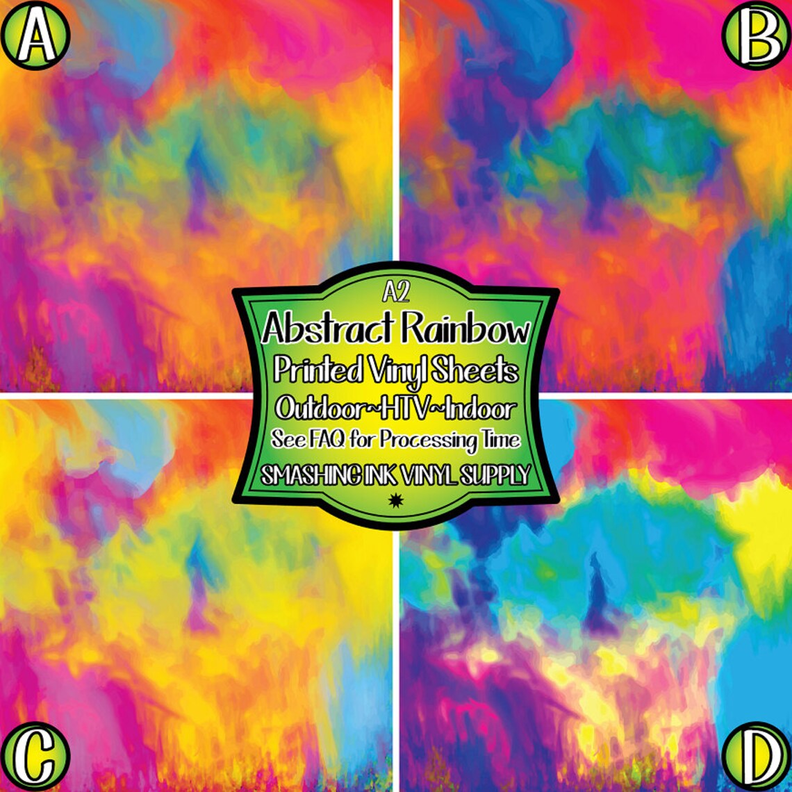 Abstract Rainbow Vinyl/printed Heat Transfer Vinyl/patterned | Etsy