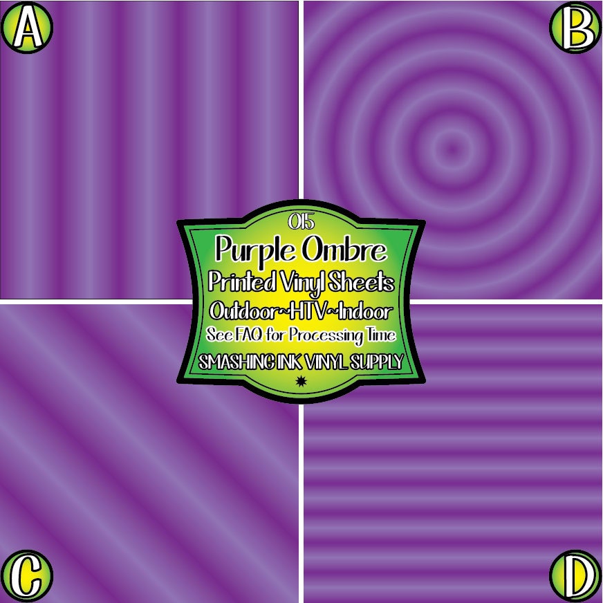 Purple Ombre Vinyl Print/printed Heat Transfer Vinyl/patterned Vinyl ...