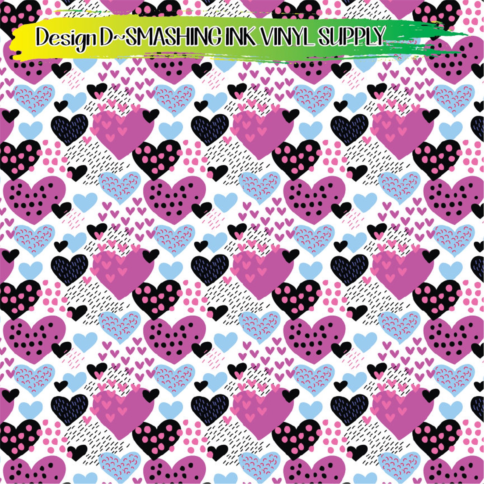 Hearts and Dots Vinyl/printed Heat Transfer Vinyl/patterned - Etsy