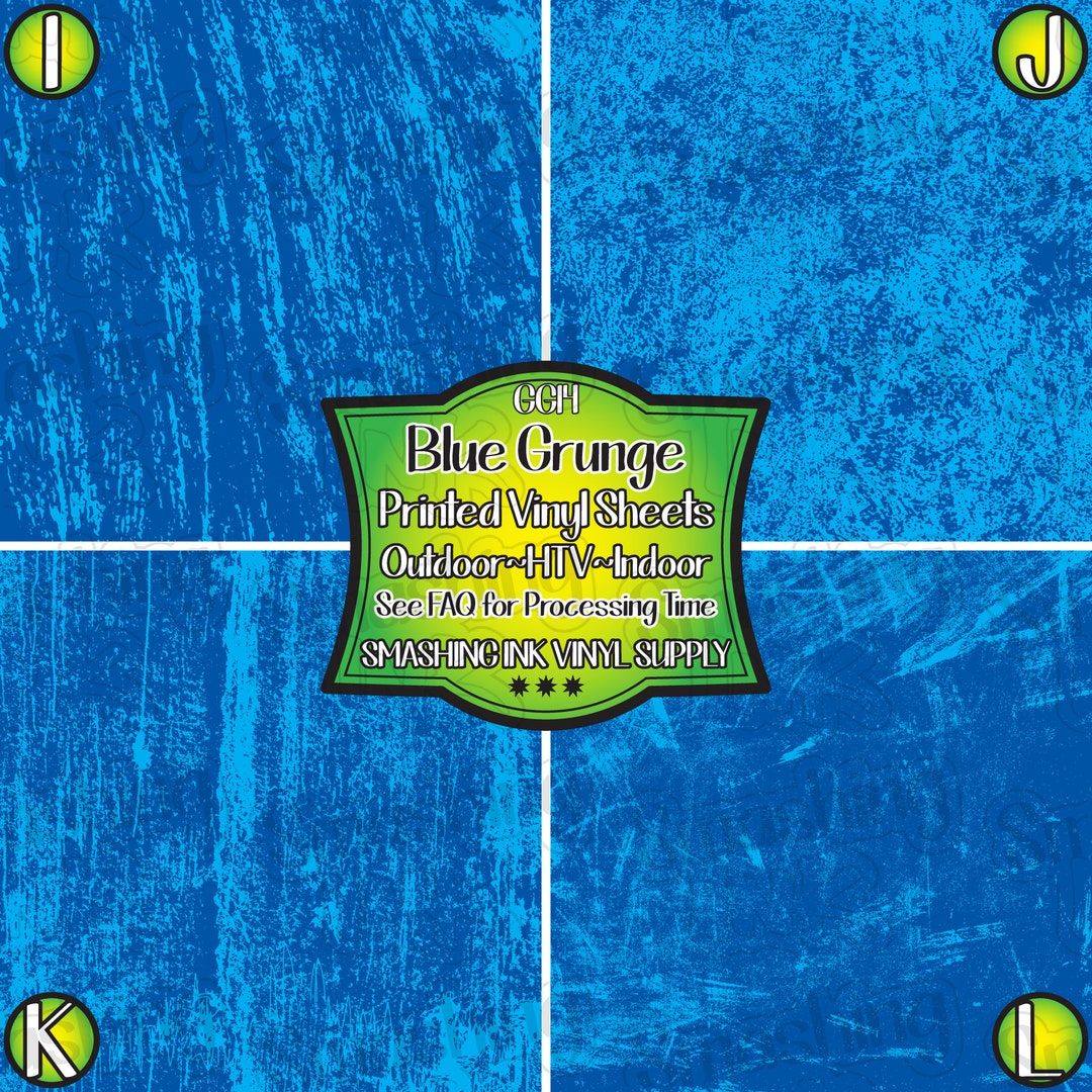 Blue Grunge Adhesive Vinyl | Heat Transfer | Faux Leather | Laser Safe ...