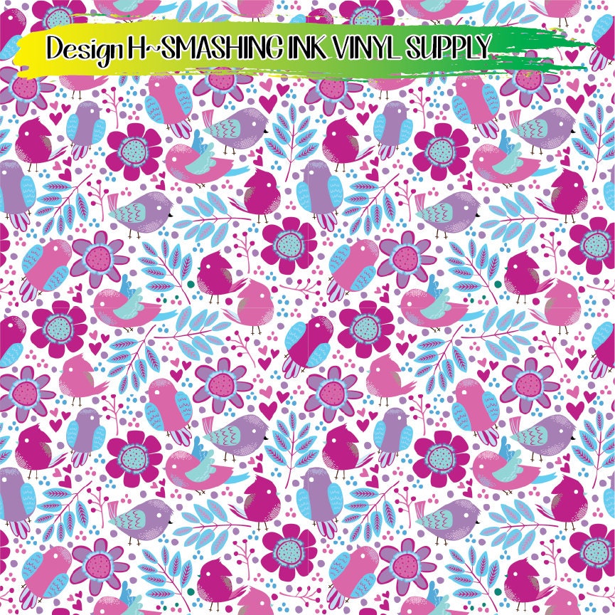 Spring Flowers Vinyl/Printed Heat Transfer Vinyl/Patterned | Etsy