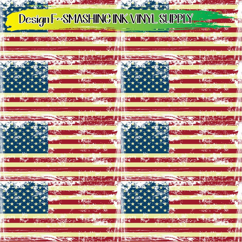 Grunge American Flag Vinyl/printed Heat Transfer Vinyl/patterned Vinyl ...