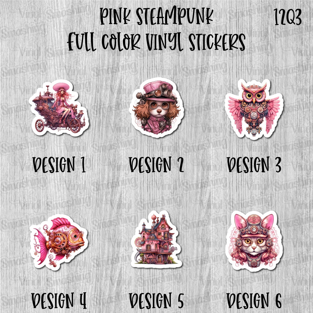Pink Steampunk Full Color Sticker/printed Vinyl Sticker/printed Vinyl ...