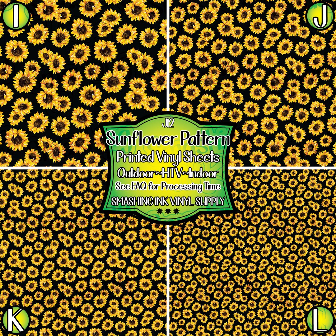 Sunflower Pattern Vinyl/printed Heat Transfer Vinyl/patterned - Etsy UK