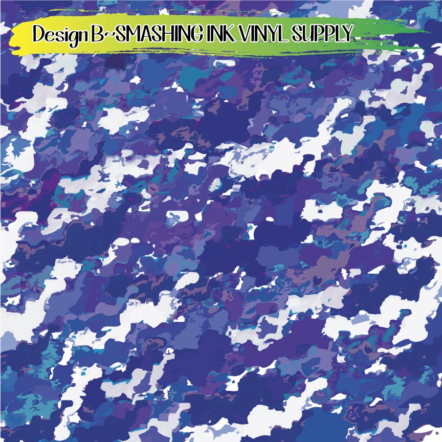 Blue Camo Print Vinyl/printed Heat Transfer Vinyl/patterned - Etsy