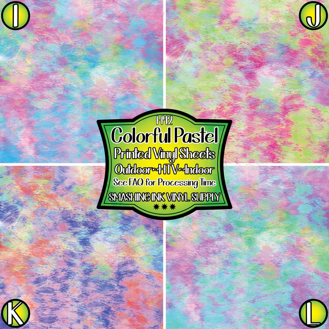 Colorful Pastel Vinyl/printed Heat Transfer Vinyl/patterned Vinyl ...