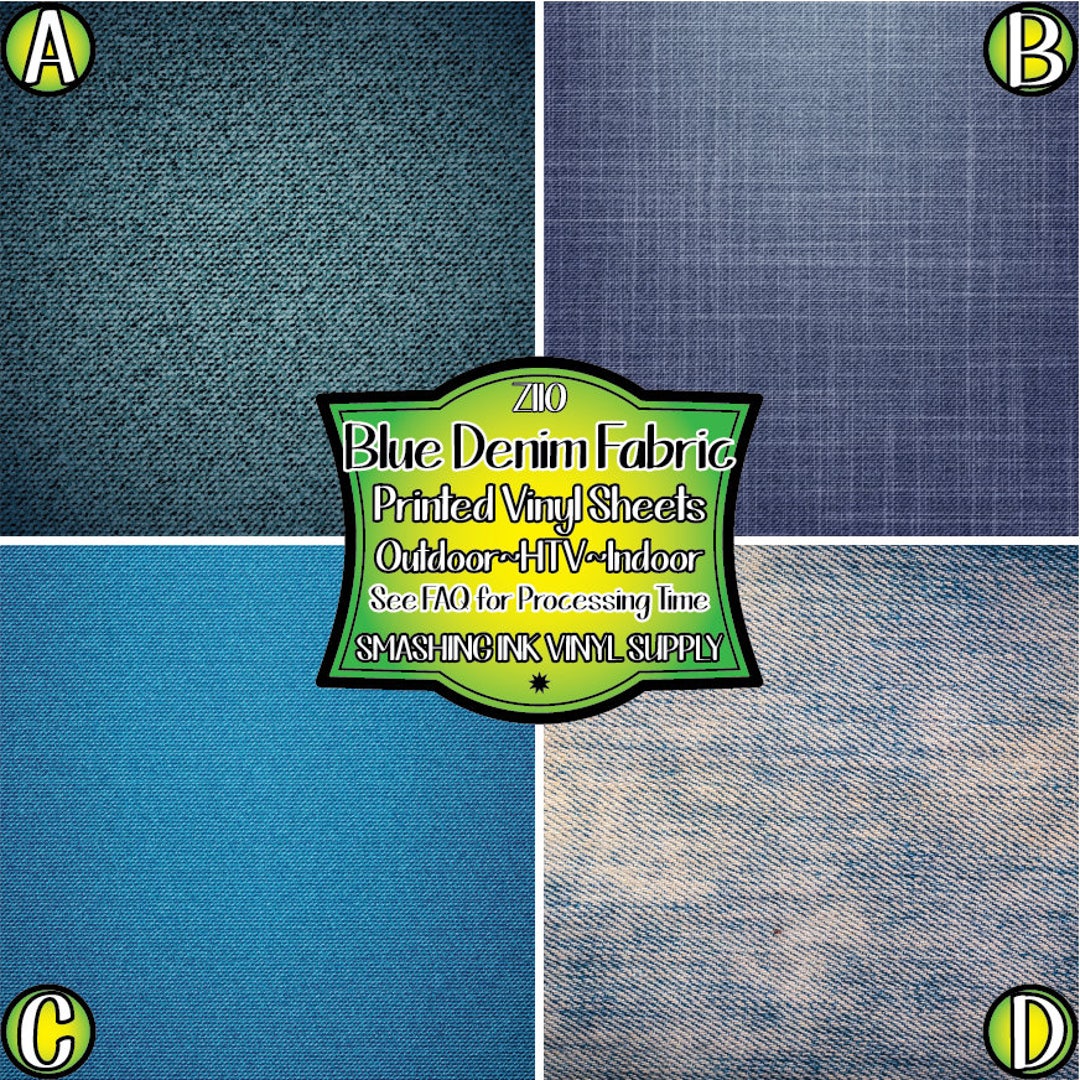 Blue Jean Denim Vinyl/printed Heat Transfer Vinyl/patterned Vinyl ...