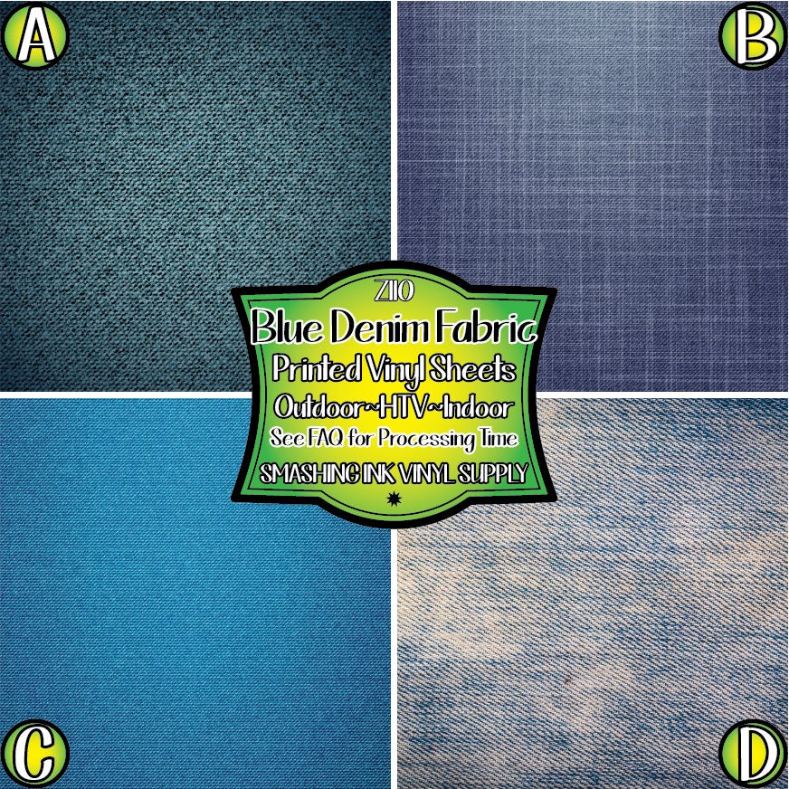 Blue Jean Denim Vinyl/printed Heat Transfer Vinyl/patterned Vinyl ...