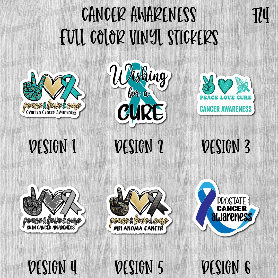 Cancer Awareness Full Color Sticker/printed Vinyl Sticker/printed Vinyl ...