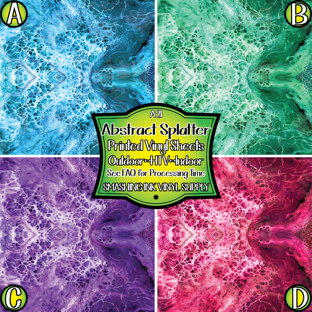 Abstract Splatter Vinyl /printed Heat Transfer Vinyl/patterned Vinyl ...