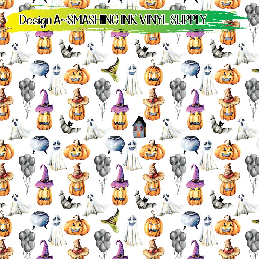 Halloween Watercolor Adhesive Vinyl | Heat Transfer | Faux Leather ...