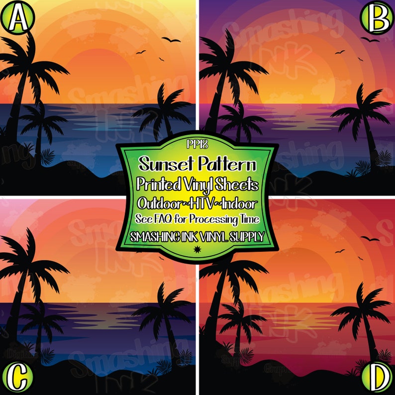 Sunset Pattern Printed Vinyl/print Heat Transfer - Etsy