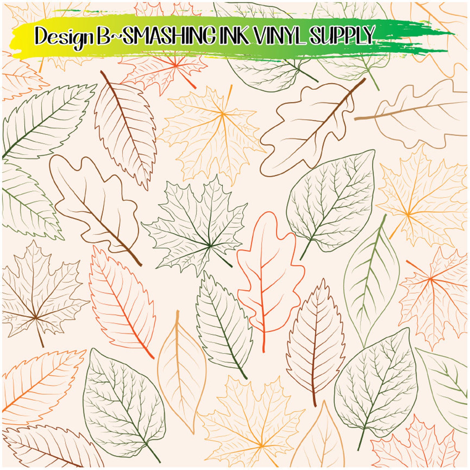 Leaf Pattern Fall Vinyl/printed Heat Transfer Vinyl/patterned - Etsy