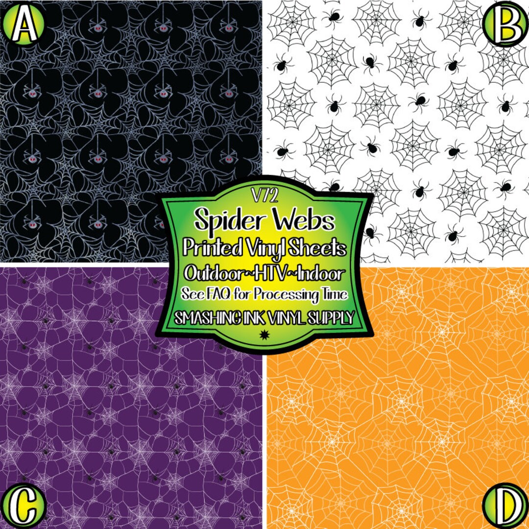 Spider Webs Vinyl/printed Heat Transfer Vinyl/patterned - Etsy