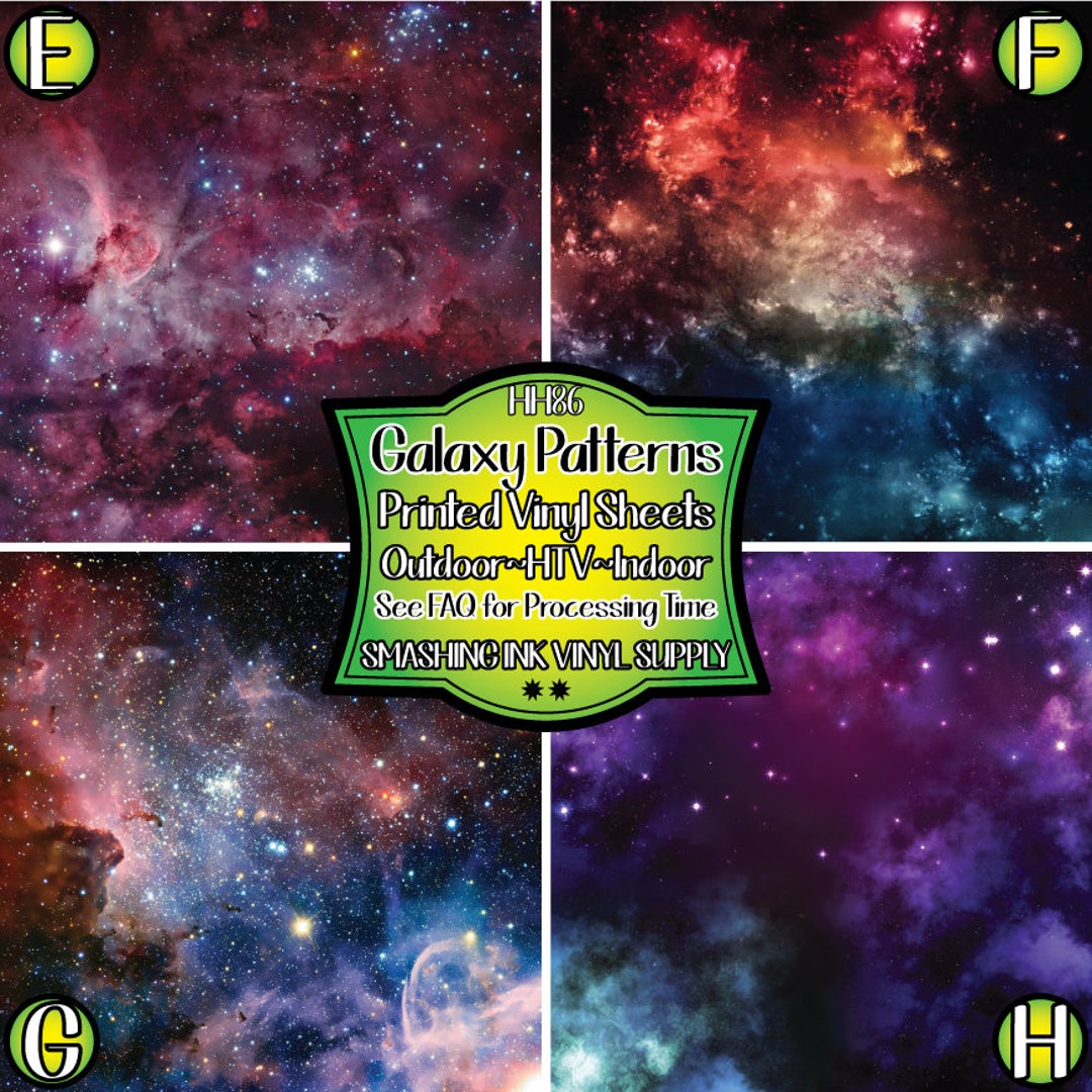 Galaxy Pattern Vinyl/printed Heat Transfer Vinyl/patterned Vinyl ...