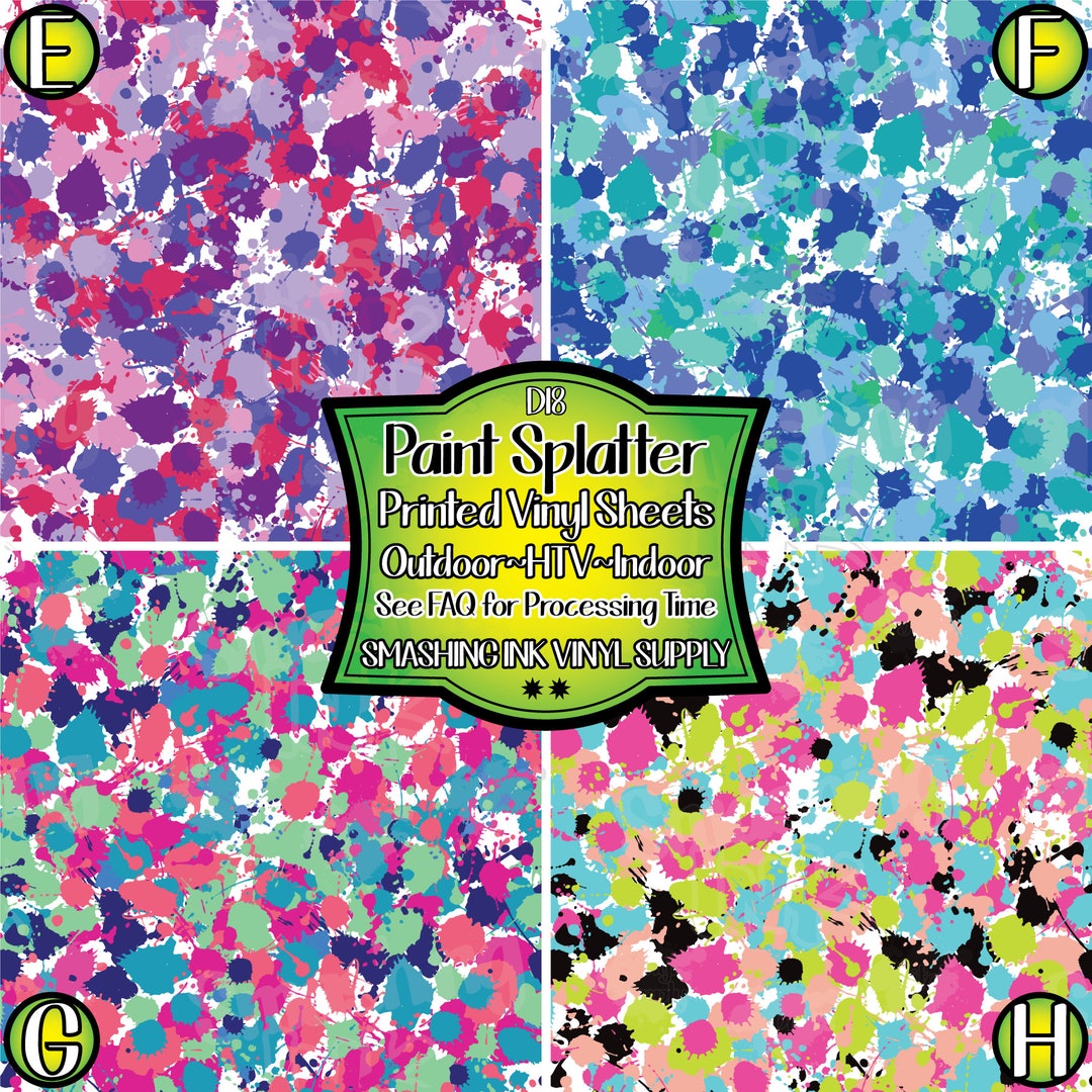 Paint Splatter Vinyl/printed Heat Transfer Vinyl/patterned Vinyl ...
