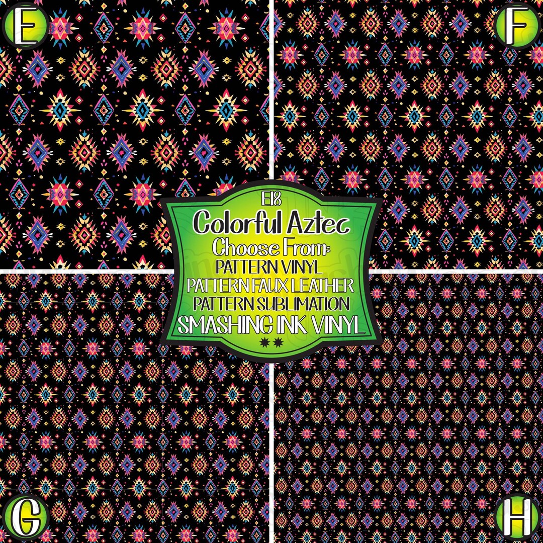 Colorful Aztec Vinyl/printed Heat Transfer Vinyl/patterned Vinyl ...