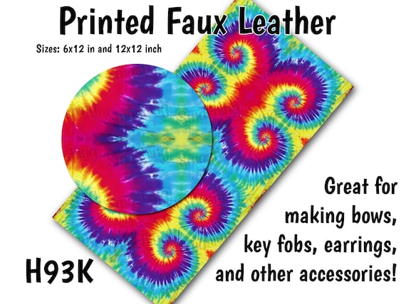 Tie Dye Faux Leather Sheet printed Faux Leather for Earrings leather Fabric for Bows leatherette Sheets synthetic Leather Etsy