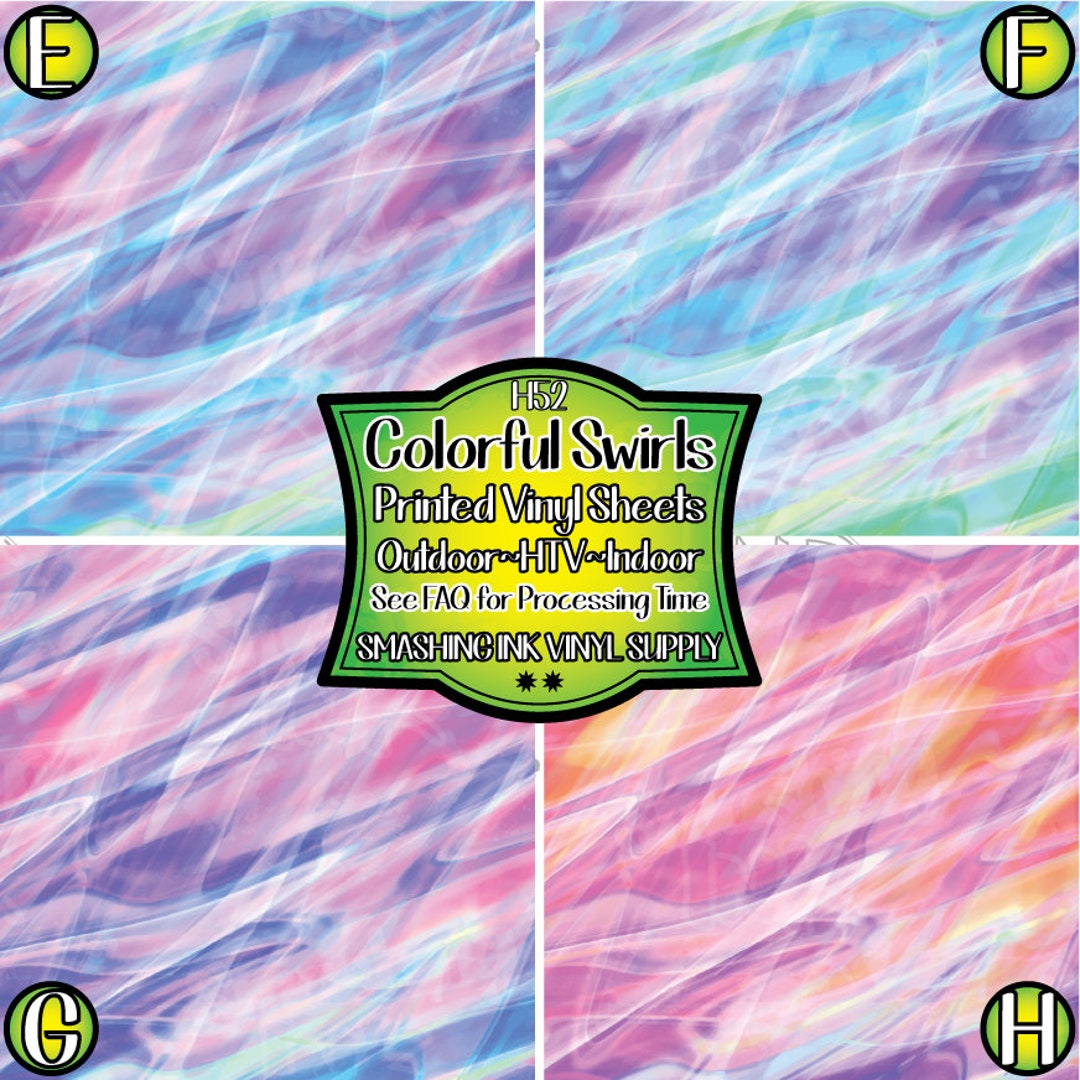 Colorful Swirls Vinyl/Printed Heat Transfer Vinyl/Patterned Vinyl ...