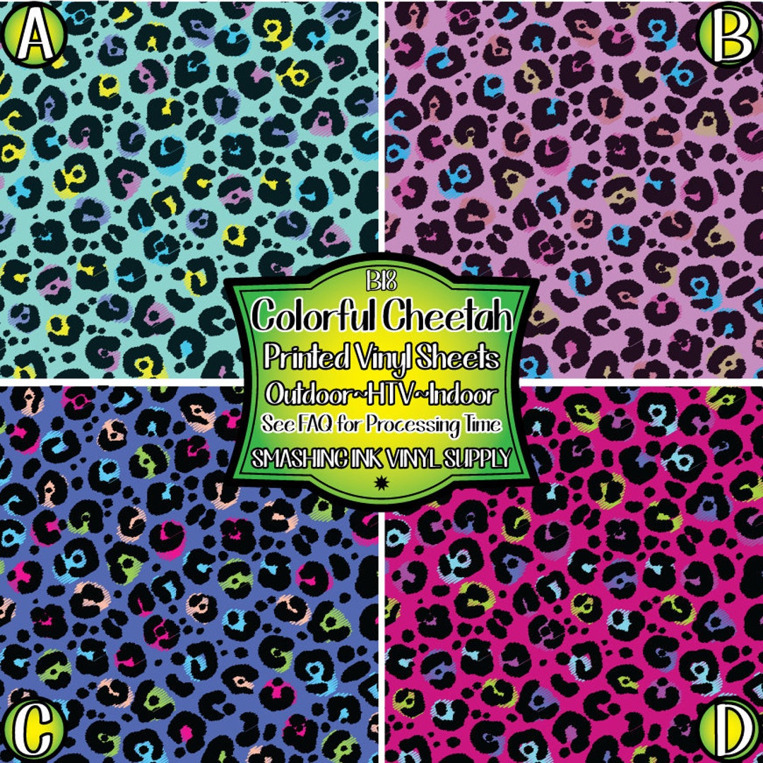 Colorful Cheetah Print/printed Heat Transfer Vinyl/patterned Vinyl ...