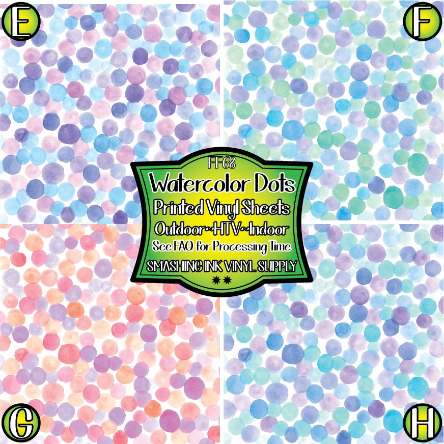 Watercolor Dots Vinyl/printed Heat Transfer Vinyl/patterned - Etsy