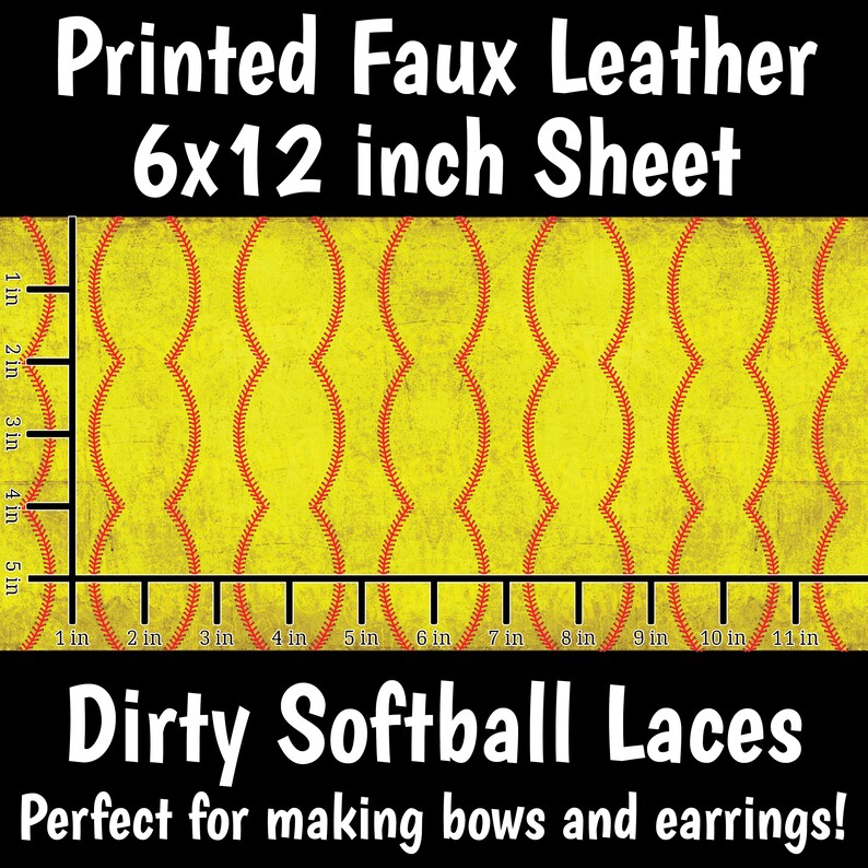 Dirty Softball Pattern Faux Leather Sheet/printed Faux Leather for ...