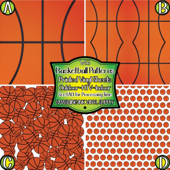 Basketball Vinyl/printed Heat Transfer Vinyl/patterned - Etsy