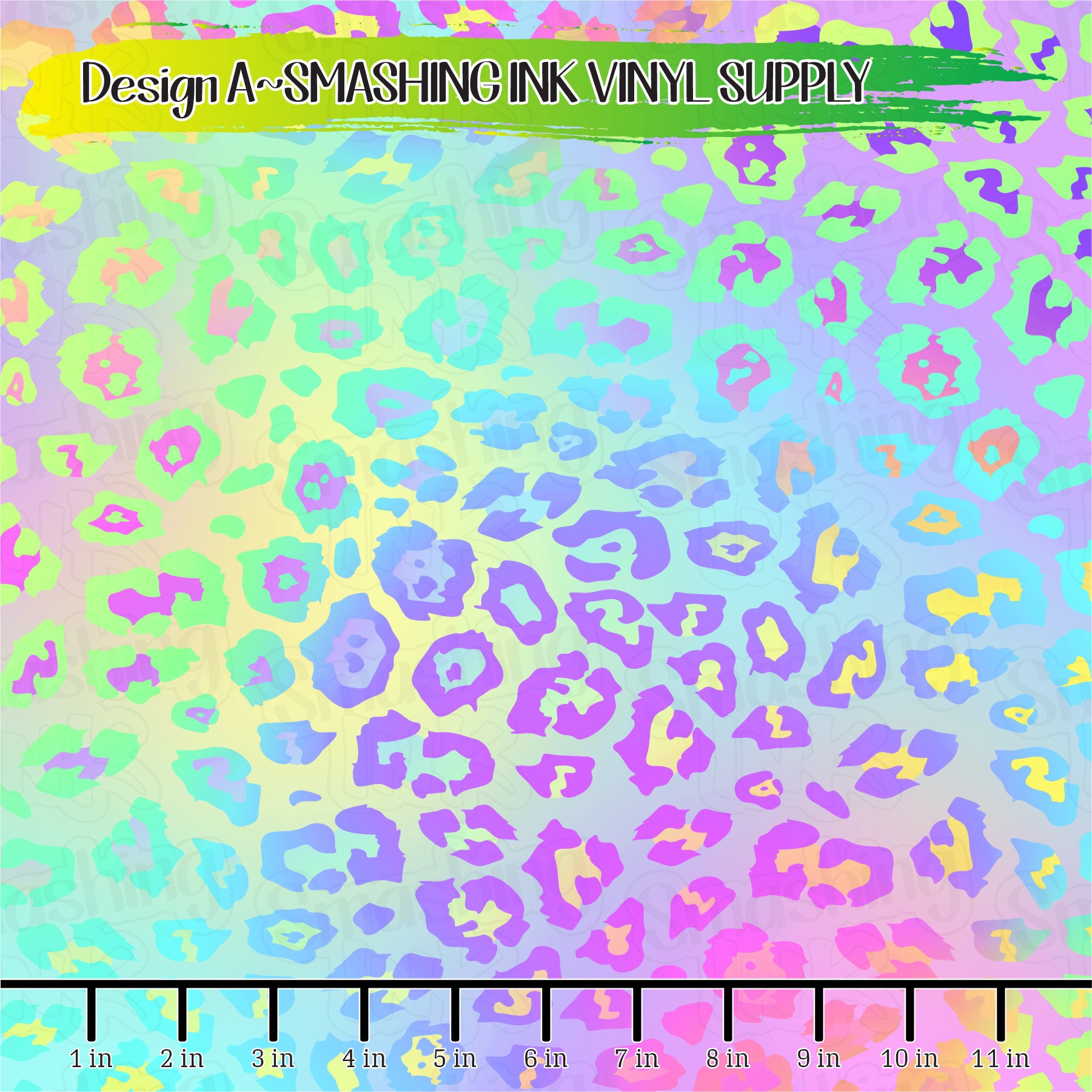 Rainbow Cheetah Adhesive Vinyl | Heat Transfer | Faux Leather | Laser ...