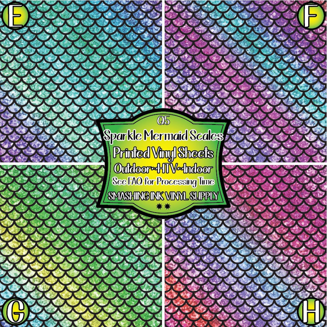 Mermaid Scales Vinyl/printed Heat Transfer Vinyl/patterned Vinyl ...