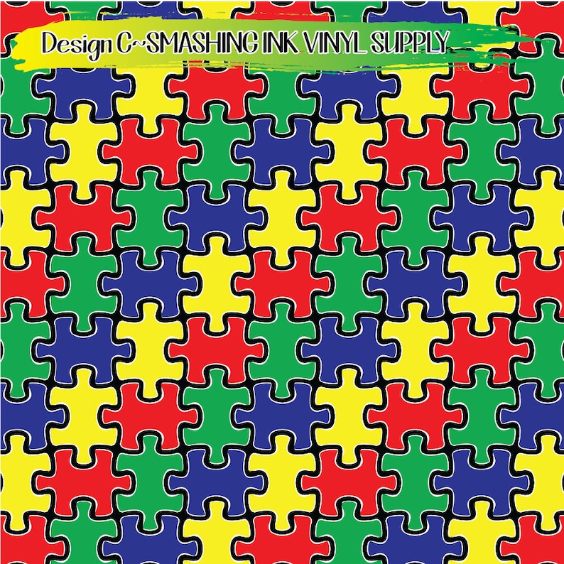 Puzzle Piece Autism Vinyl/printed Heat Transfer - Etsy