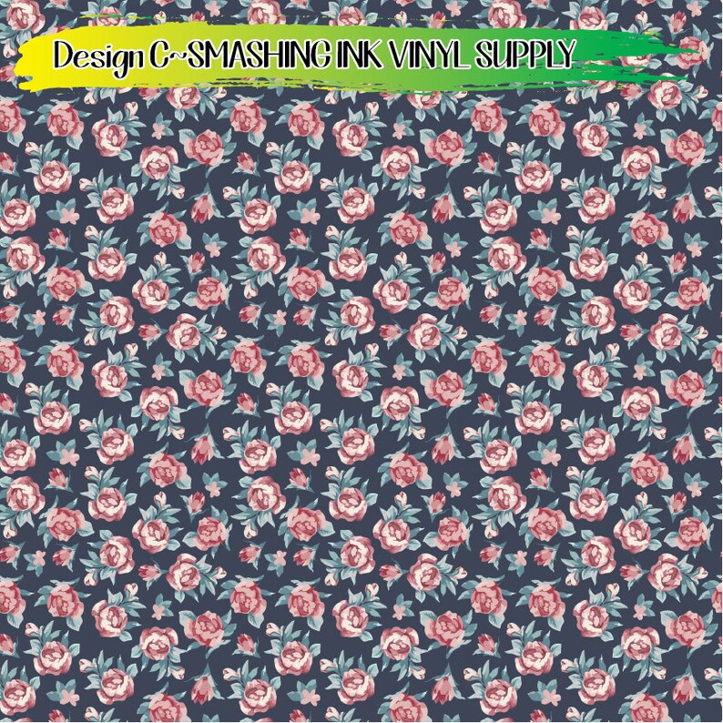 Rose Wallpaper Vinyl/printed Heat Transfer Vinyl/patterned Vinyl ...