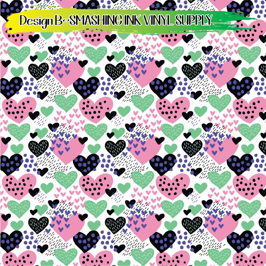 Hearts and Dots Vinyl/printed Heat Transfer Vinyl/patterned - Etsy