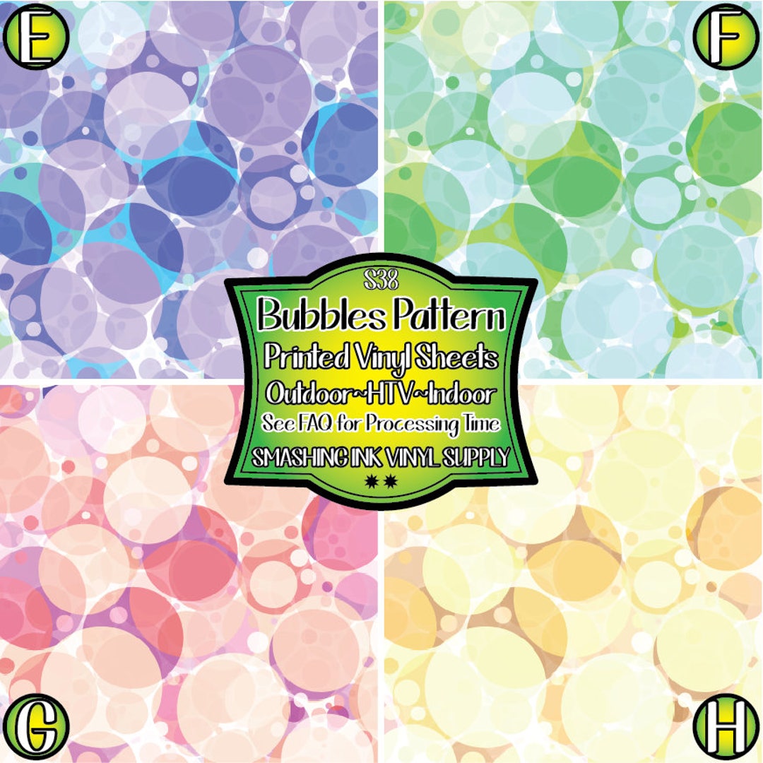 Abstract Bubbles Vinyl/printed Heat Transfer Vinyl/patterned Vinyl ...