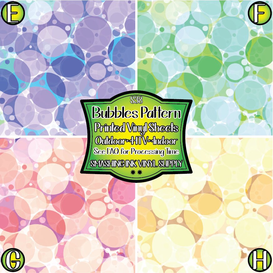 Abstract Bubbles Vinyl/printed Heat Transfer Vinyl/patterned Vinyl ...