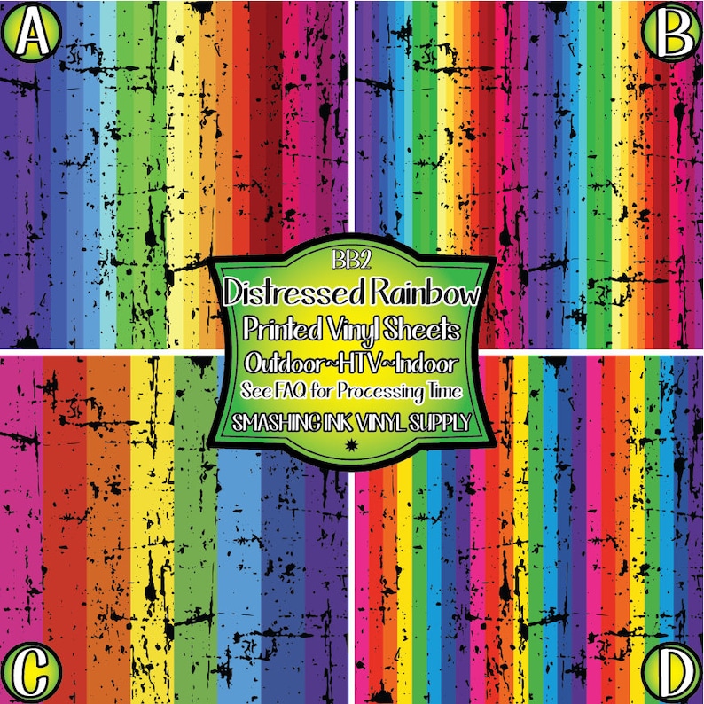 Distressed Rainbow Print Vinyl/printed Heat Transfer - Etsy