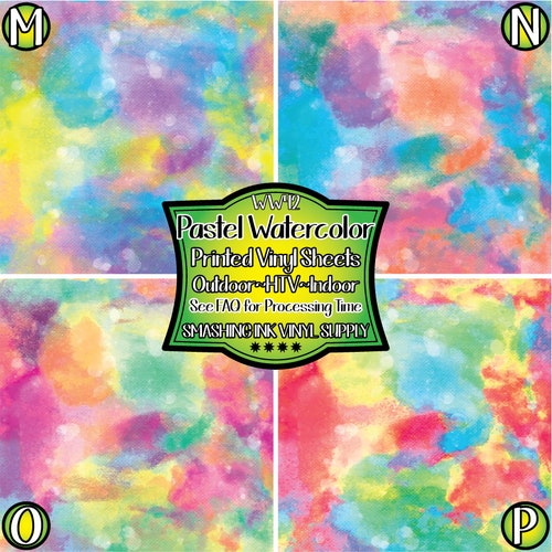 Pastel Watercolor Vinyl/printed Heat Transfer Vinyl/patterned - Etsy