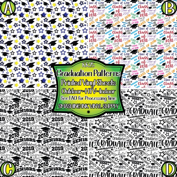 Graduation Pattern Vinyl/printed Heat Transfer Vinyl/patterned | Etsy