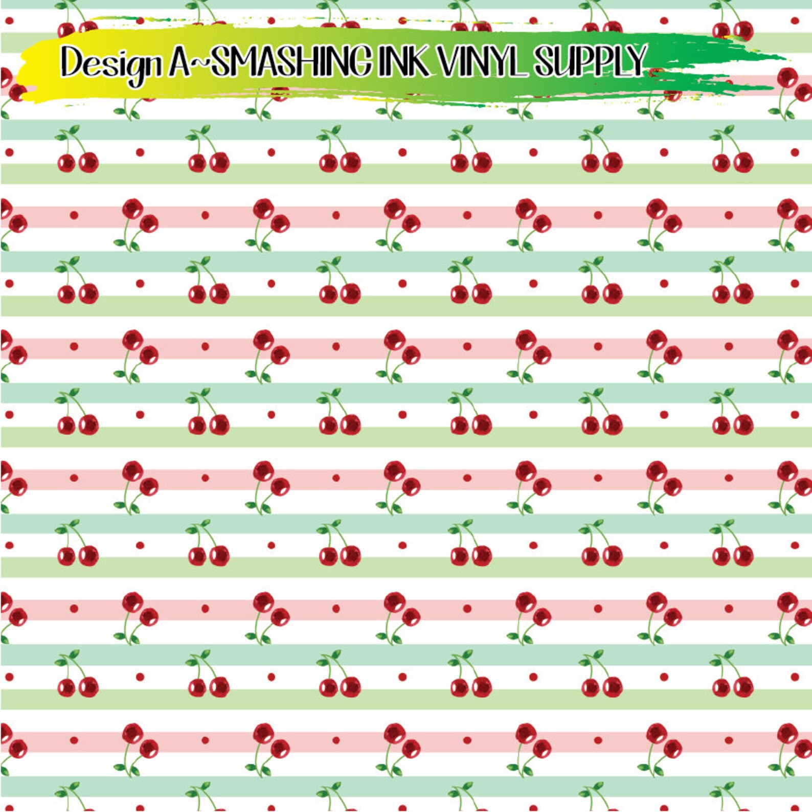 Cherry Pattern Vinyl/printed Heat Transfer Vinyl/patterned Vinyl ...
