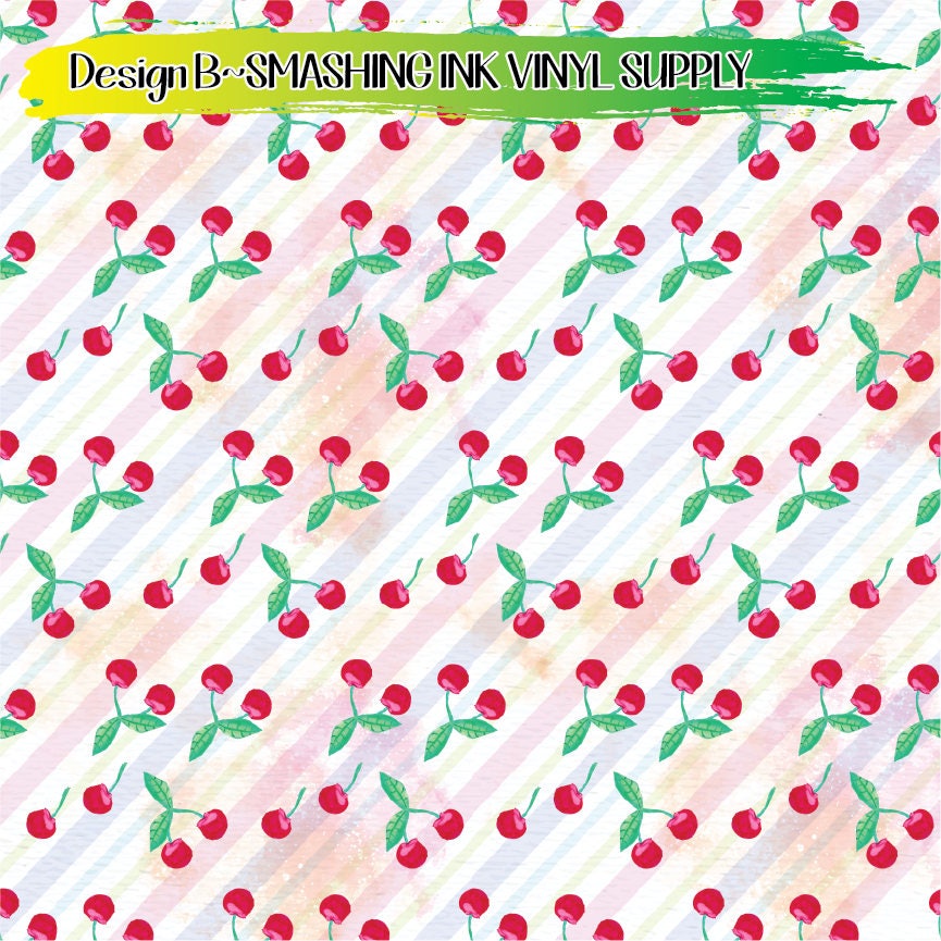 Cherry Pattern Vinyl/printed Heat Transfer Vinyl/patterned Vinyl ...