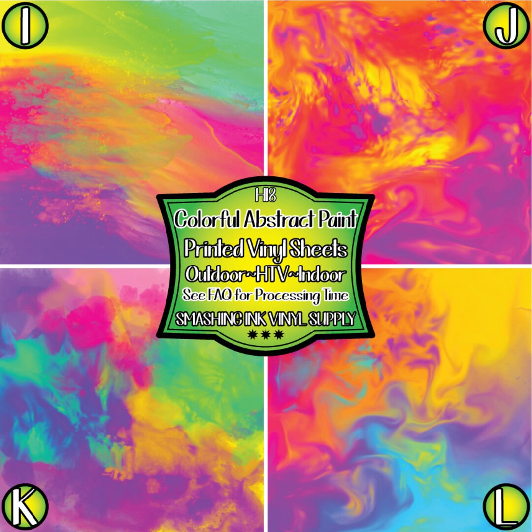 Colorful Paint Splatter Vinyl/printed Heat Transfer Vinyl/pattern Vinyl ...