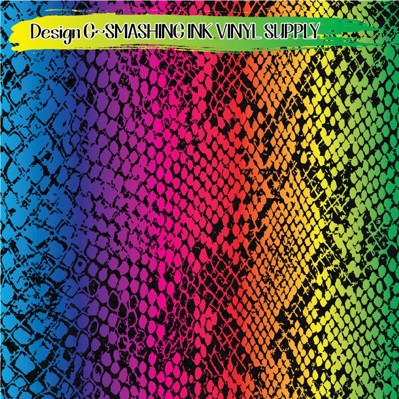 Rainbow Snakeskin Vinyl/printed Heat Transfer Vinyl/patterned - Etsy