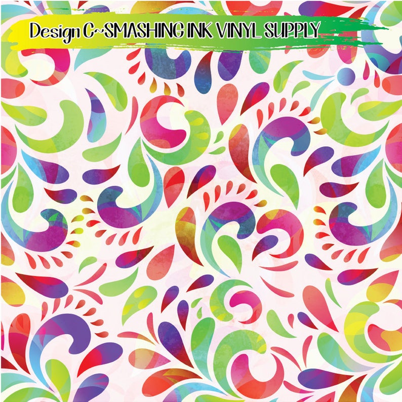 Floral Swirls Vinyl/printed Heat Transfer Vinyl/patterned - Etsy