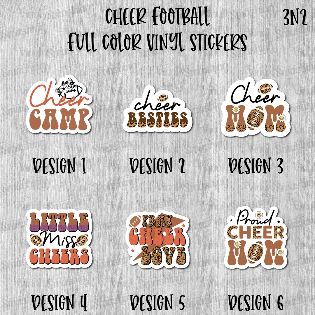 Cheer Football Full Color Sticker/printed Vinyl Sticker/printed Vinyl ...