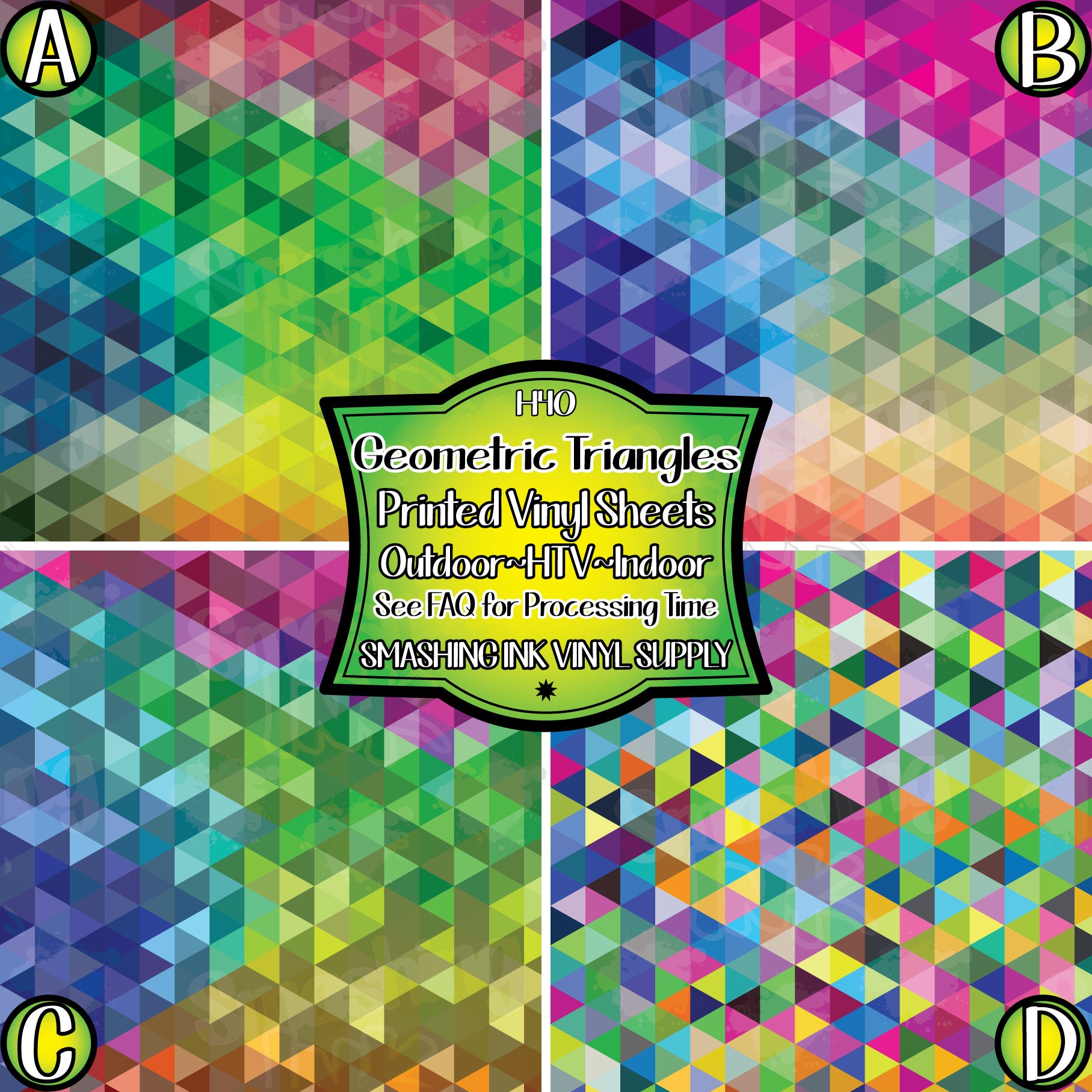 Geometric Triangles Adhesive Vinyl | Heat Transfer | Faux Leather ...