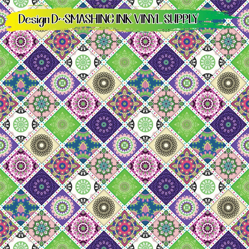 Ornamental Diamond Vinylprinted Heat Transfer Vinyl/patterned - Etsy